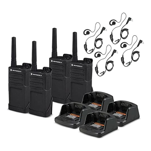 4 Pack of Motorola RMM2050 5 Channel 2 Watt VHF MURS Radio with HKLN46 ...