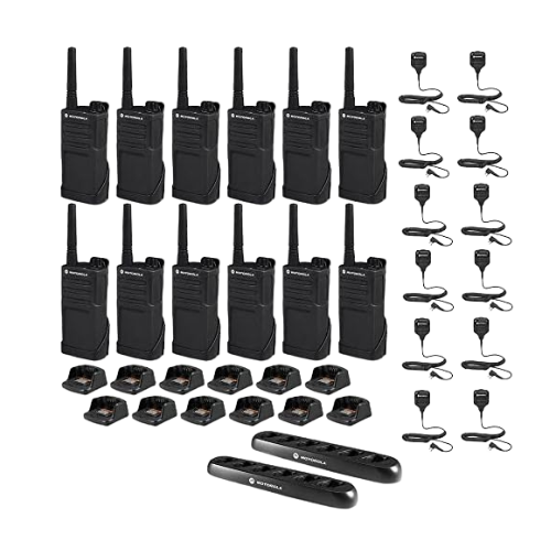 12 Pack of Motorola RMM2050 5 Channel 2 Watt VHF MURS Radio with HKLN4 ...